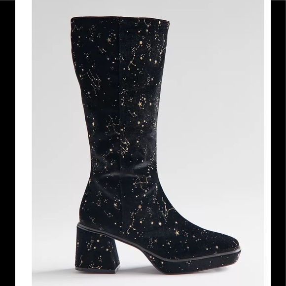 Shoes | 2 Left Rare Boho Celestial Dreamer Flared Velvet Boots New In ...